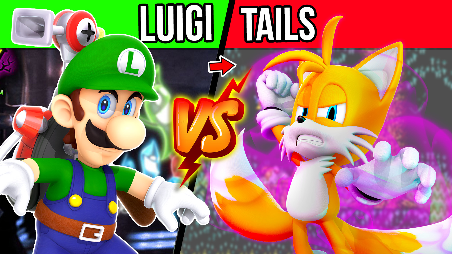 TAILS vs LUIGI | Quem é o mais forte nos VIDEO GAMES