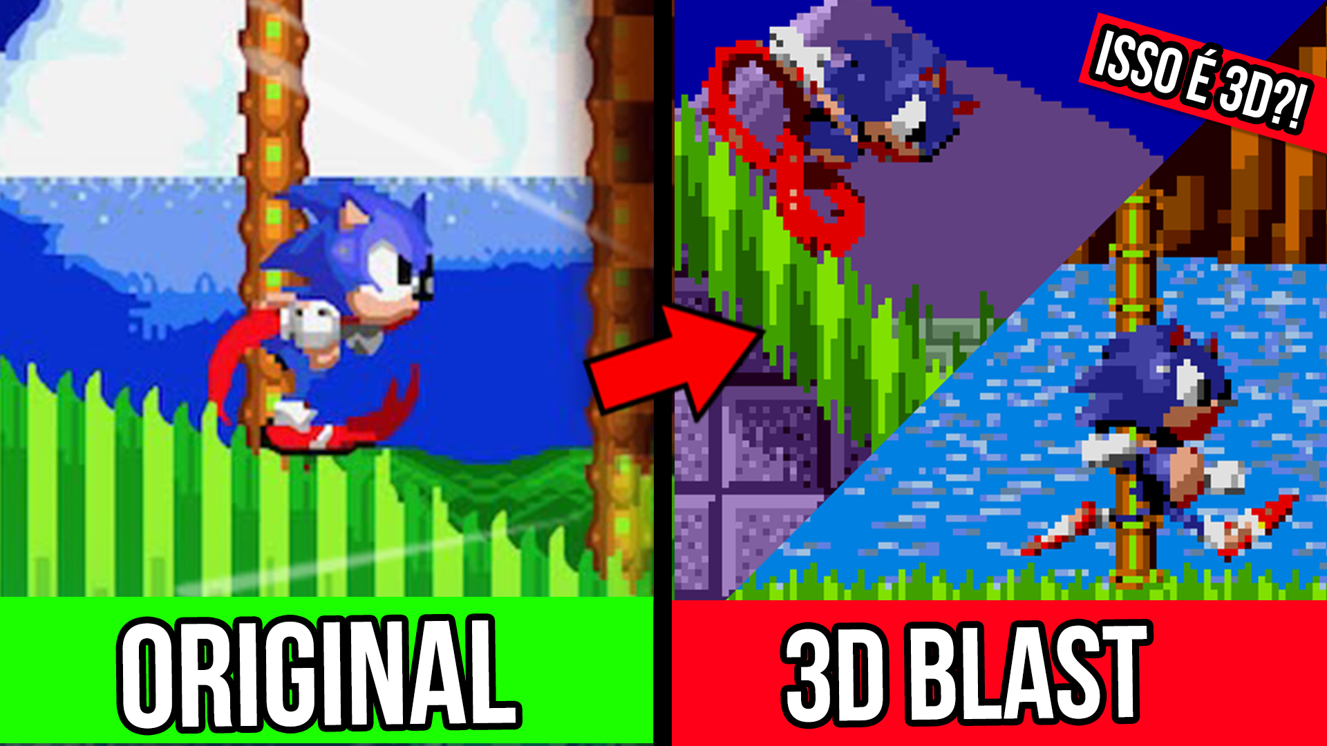 SONIC 1 AGORA em 3D ?! - SQN | Sonic 1 Pre-render Blast